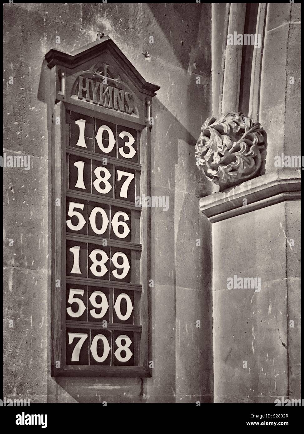 Hymn board numbers church hi-res stock photography and images - Alamy