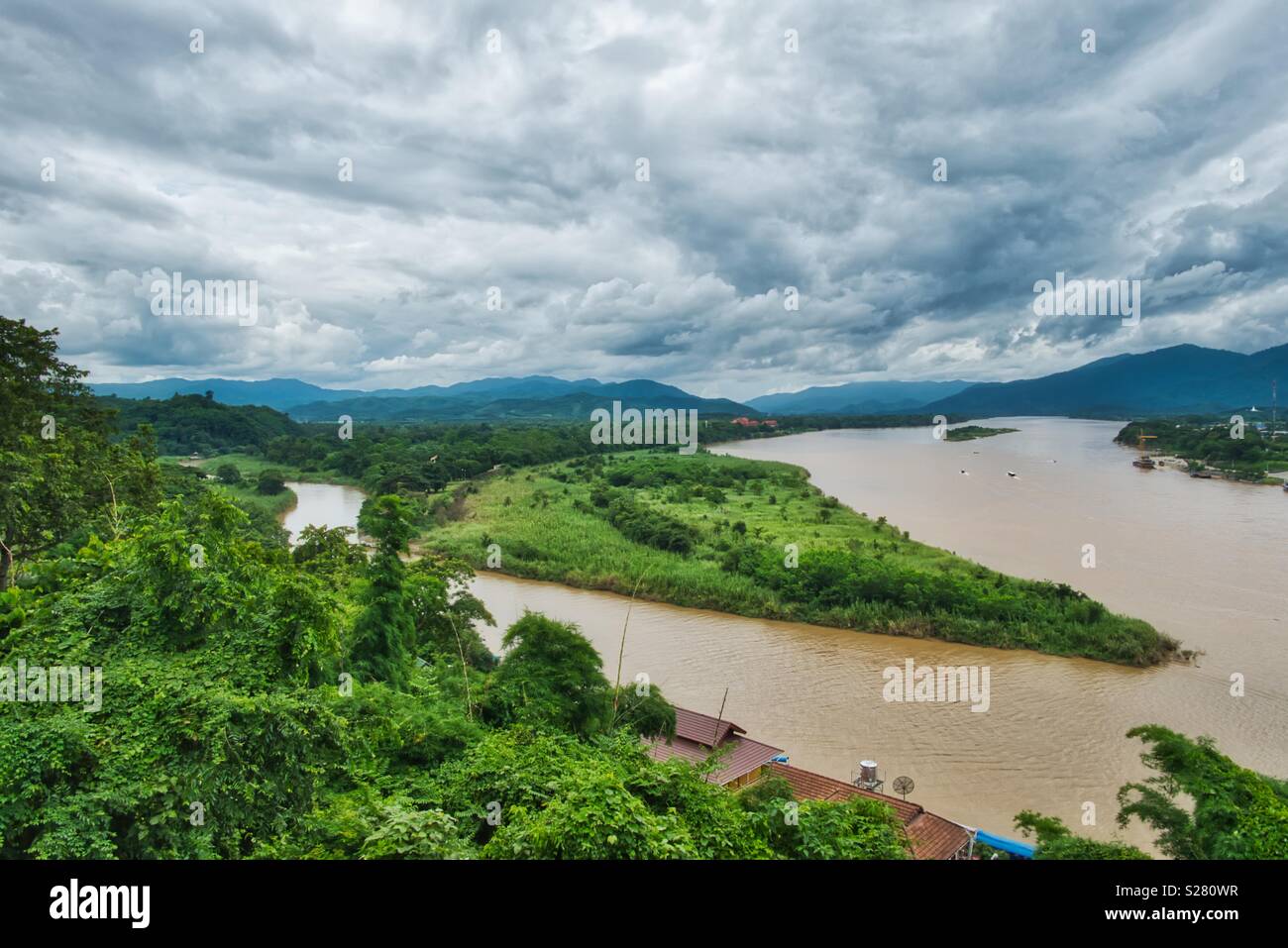 Amazing view of the Golden Triangle where Thailand, Laos and Myanmar ...