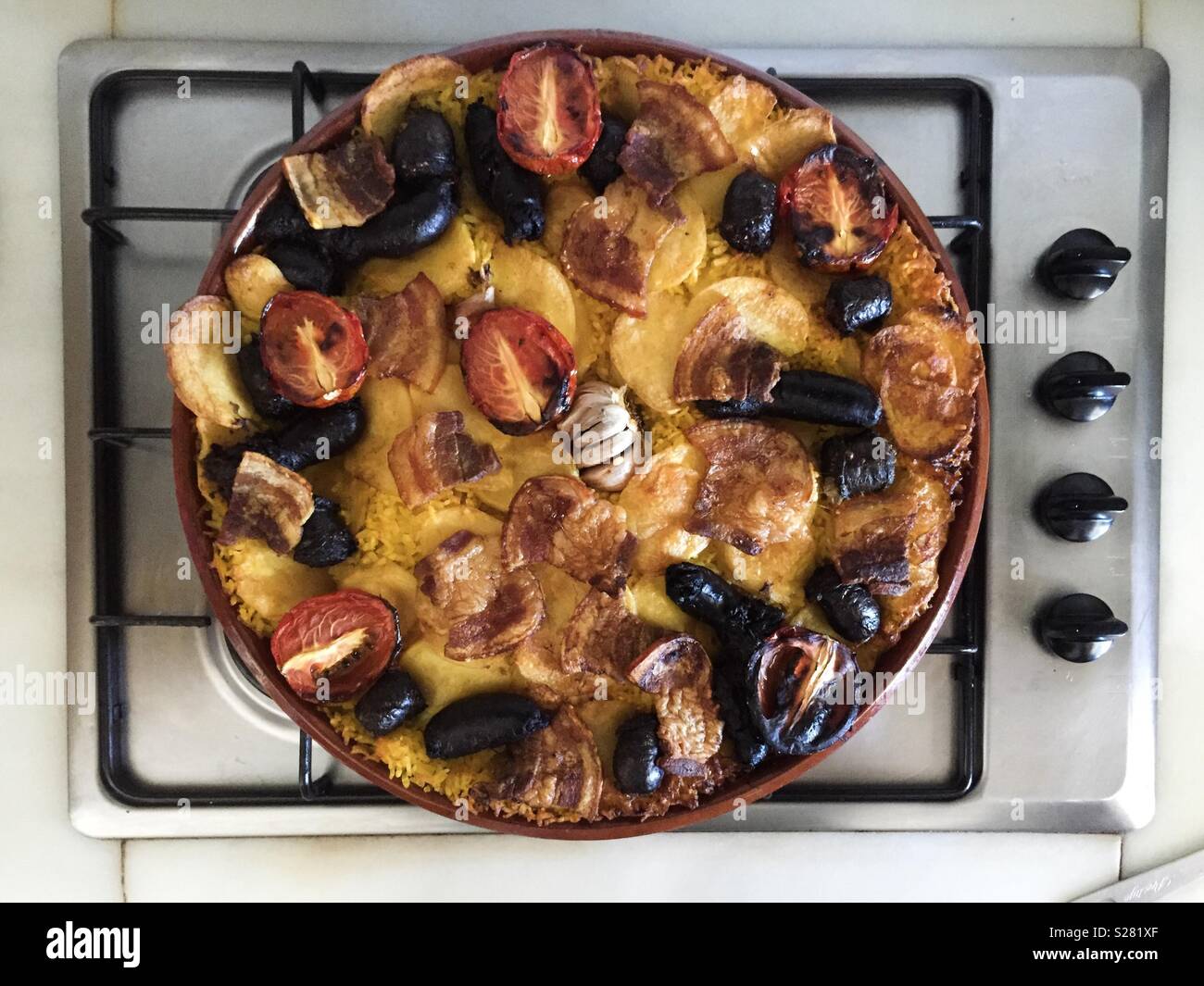 typical baked rice casserole Stock Photo - Alamy
