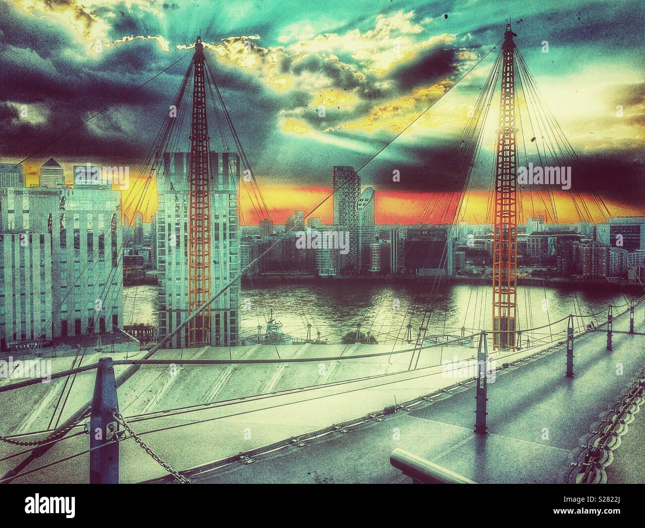 “Up at the O2” view from the O2 arena roof walk, Greenwich, London ...