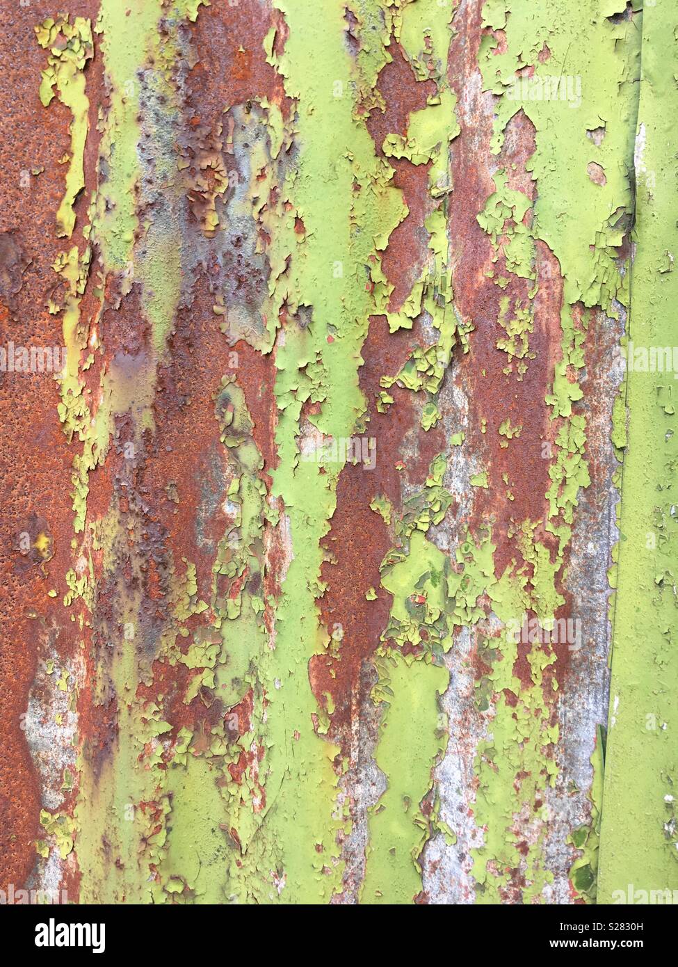 Rusting metal which has peeling green paint Stock Photo - Alamy