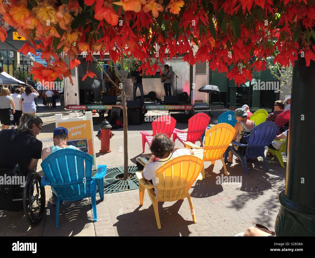 Street musicians and concert in Calgary downtown Stock Photo - Alamy