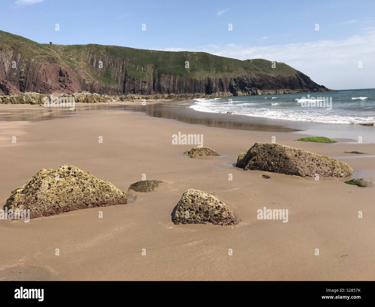 Beautiful Presipe Beach Pembrokeshire Wales uk Stock Photo - Alamy