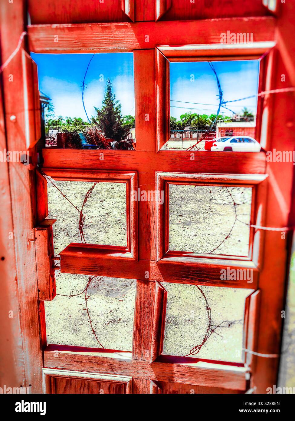View through wooden door hi-res stock photography and images - Alamy