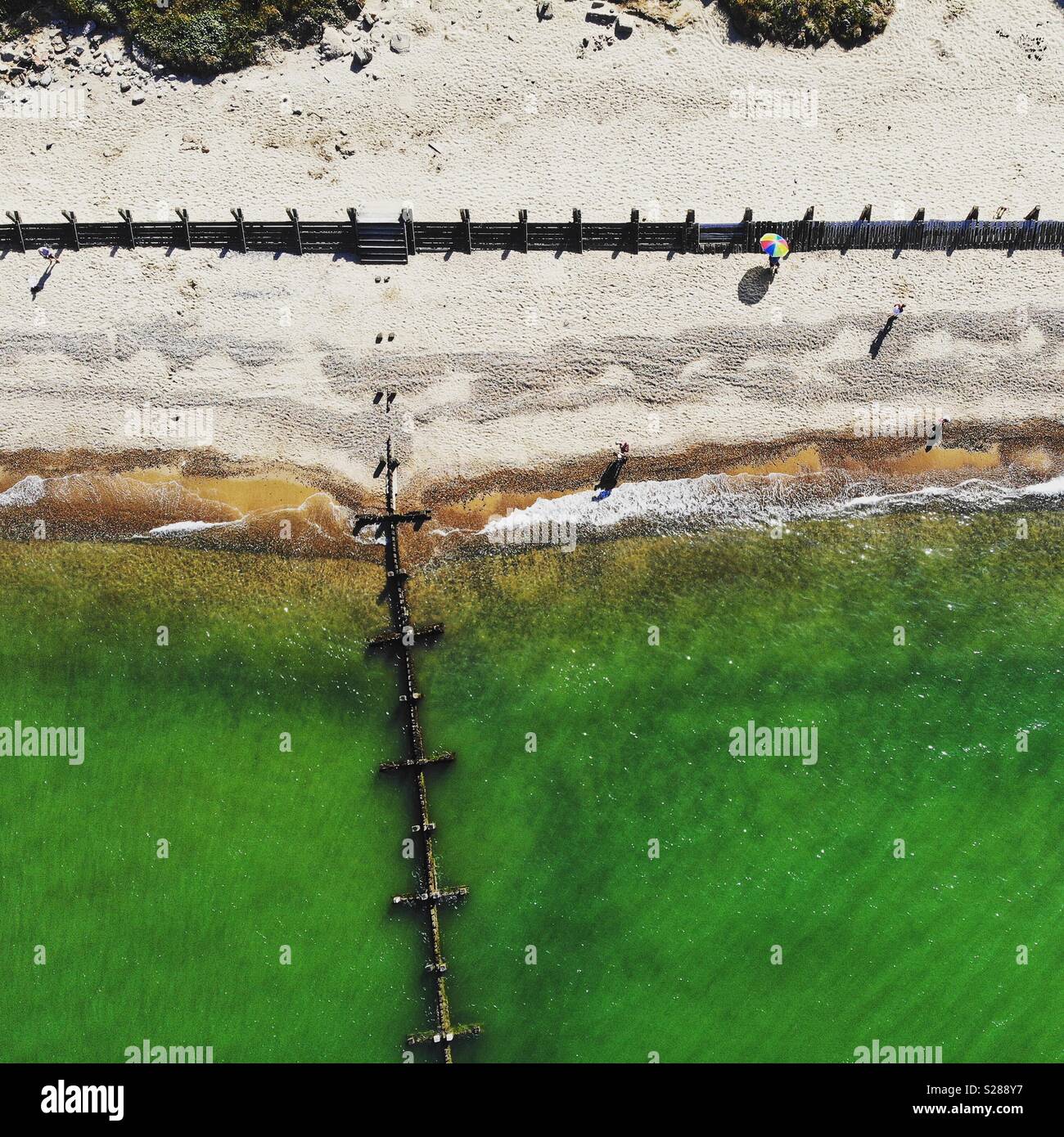 Aerial shot of Trimingham beach Stock Photo - Alamy
