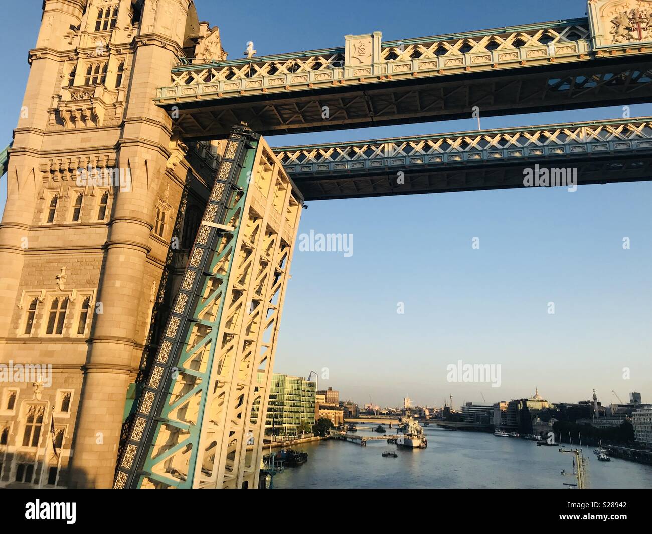 Sailing under Tower Bridge on the Thames River, London Stock Photo - Alamy