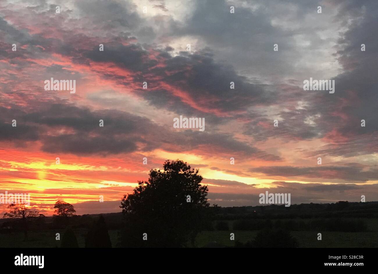 Sunset, Hutton Buscel, Scarborough, North Yorkshire Stock Photo - Alamy