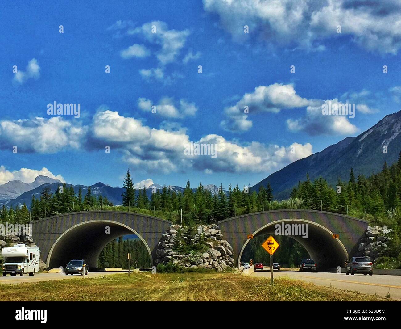 Wildlife overpass, Banff National Park, Alberta, Canada Stock Photo - Alamy