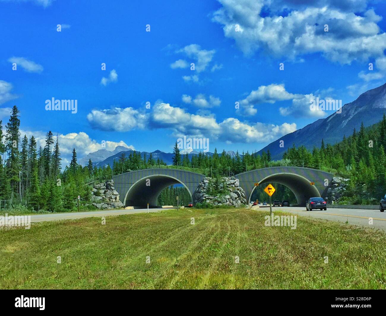 Wildlife overpass, Banff National Park, Alberta, Canada Stock Photo - Alamy
