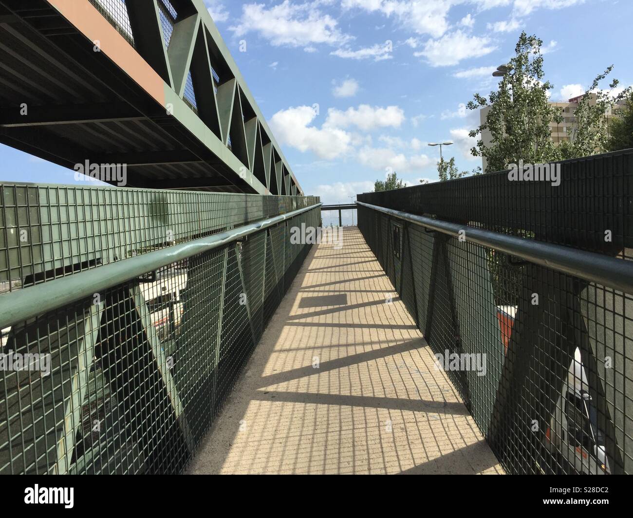 Upside Bridge for Cycling Landscape above Train Railway Route ...