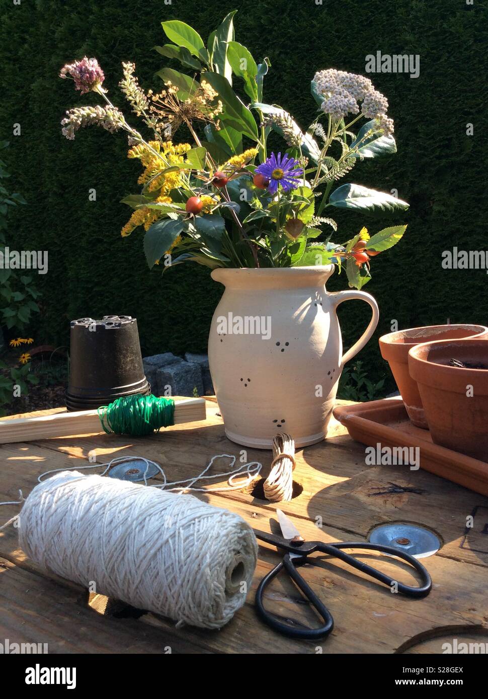 Wooden cable roll hi-res stock photography and images - Alamy