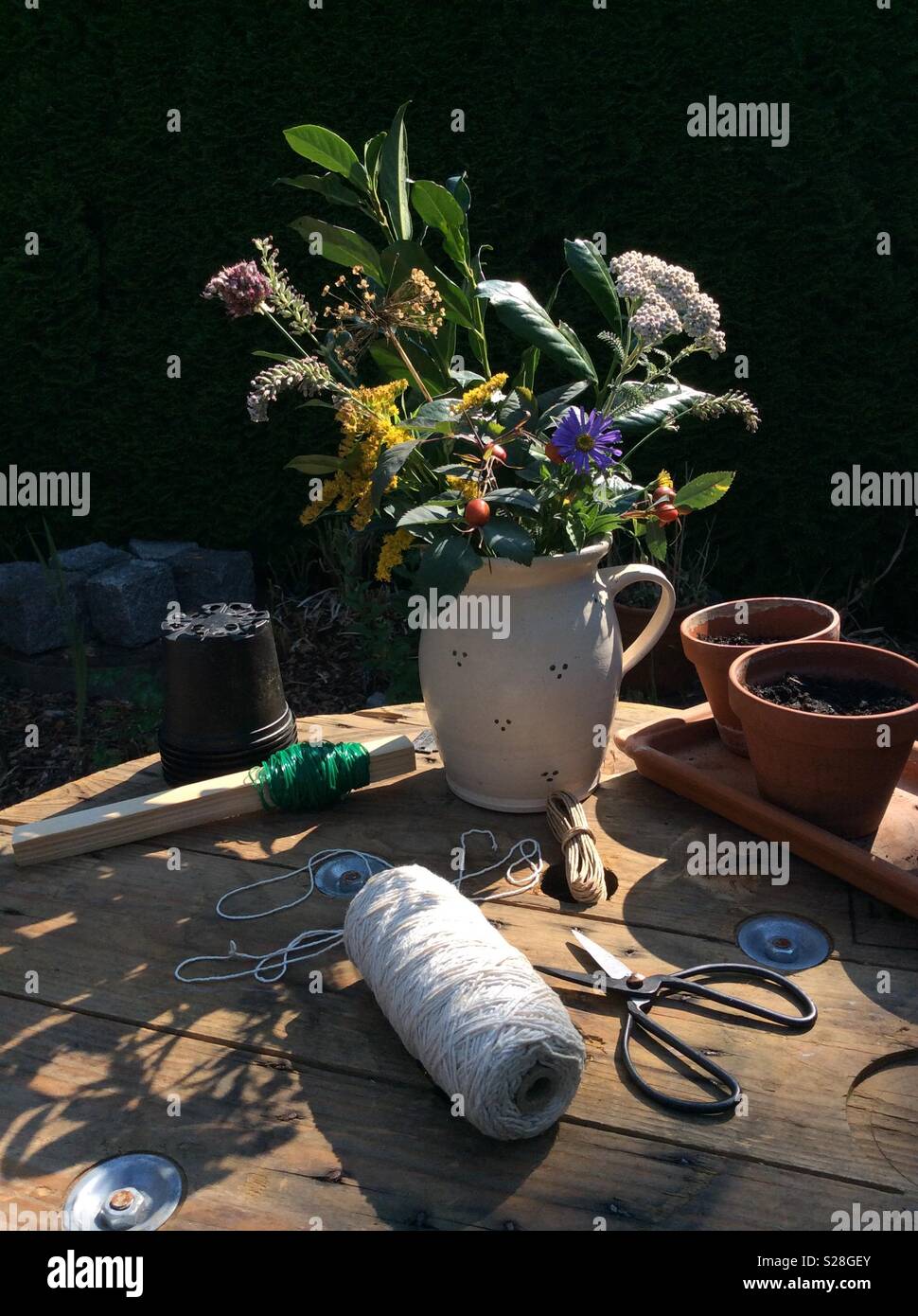 Wooden cable roll hi-res stock photography and images - Alamy