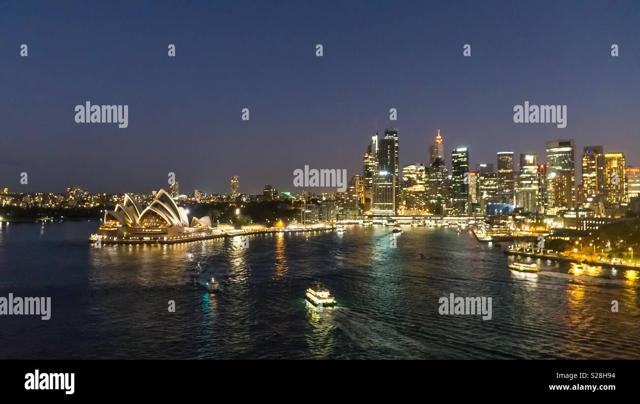 Sydney Harbour at dusk Stock Photo - Alamy