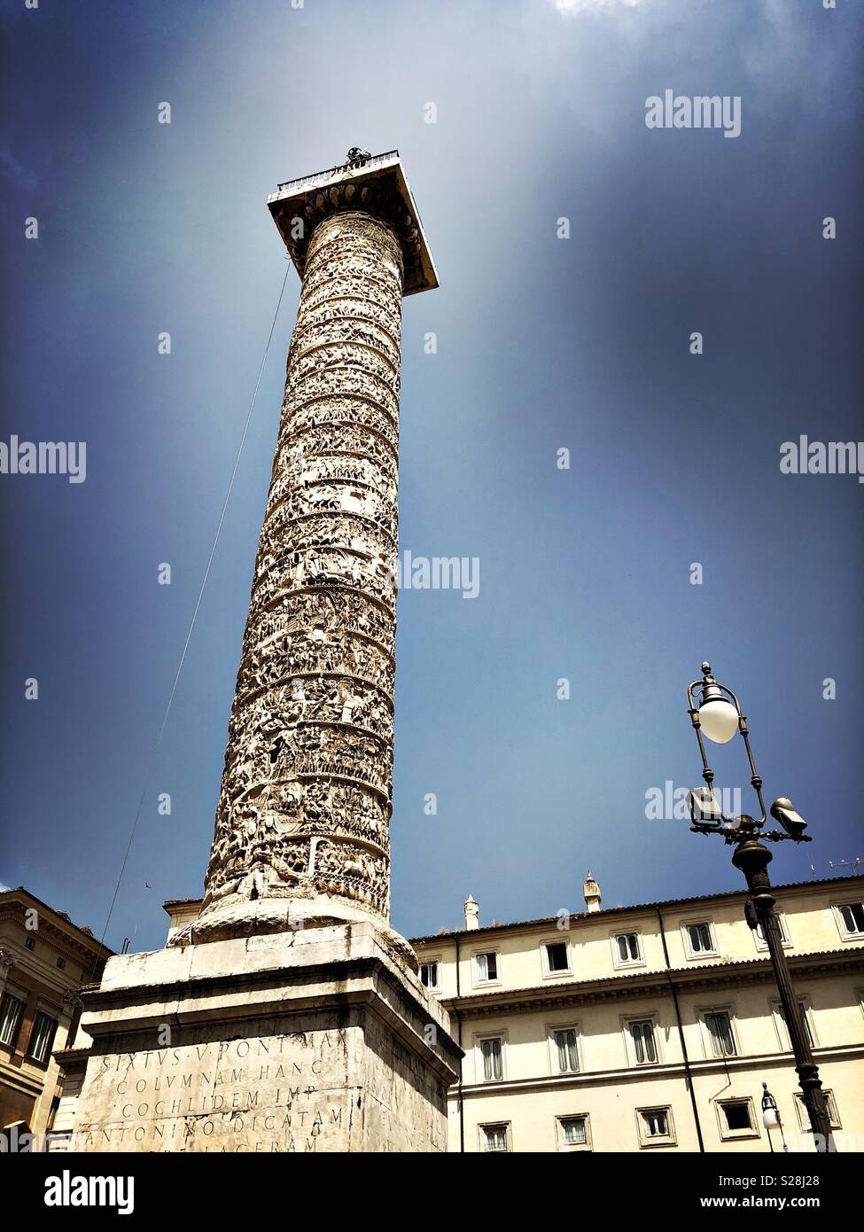 Column of Marcus Aurelius in Rome.Italy Stock Photo - Alamy