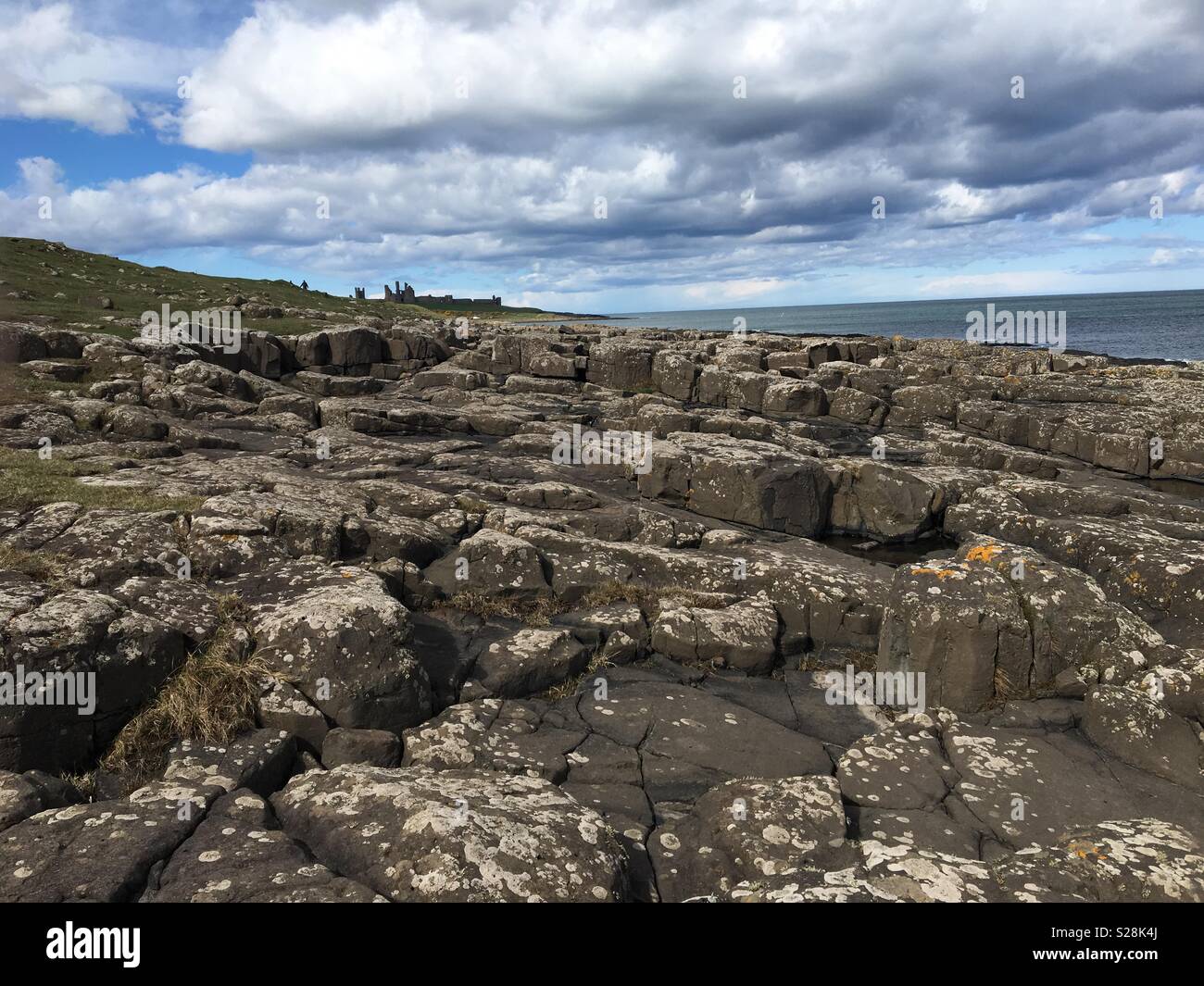 Rock formation on the Northumberland Coast near the village of Craster ...