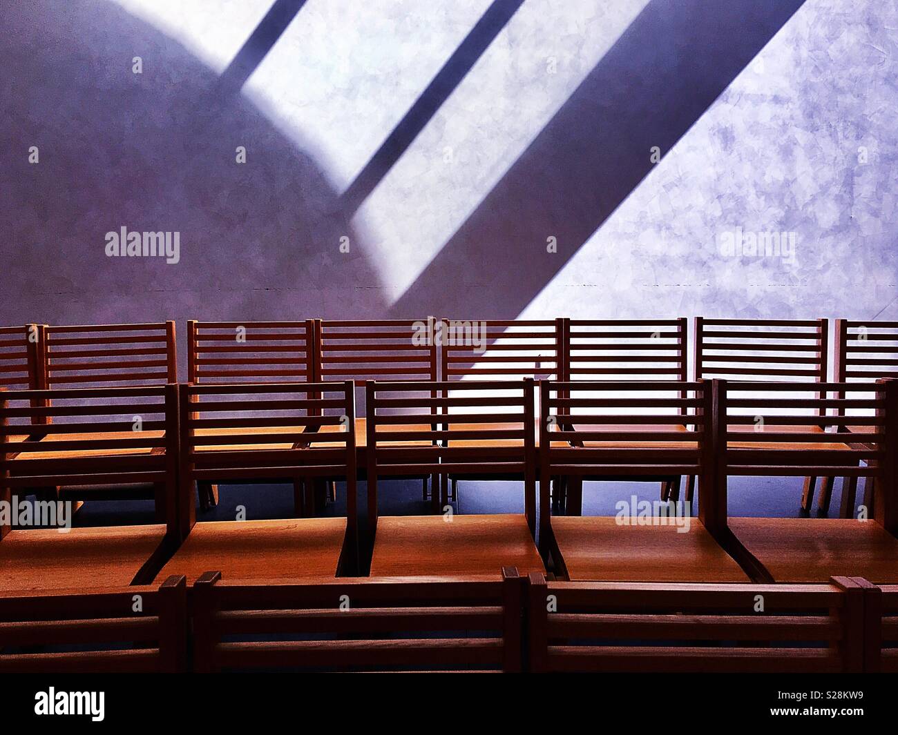 The Cathedral of Christ the Light；the chairs and the shadows on the ...