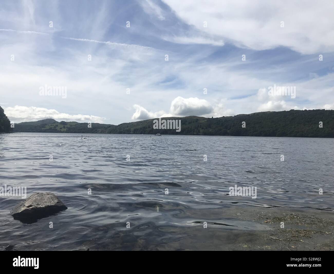 Coniston lake sky view Stock Photo - Alamy
