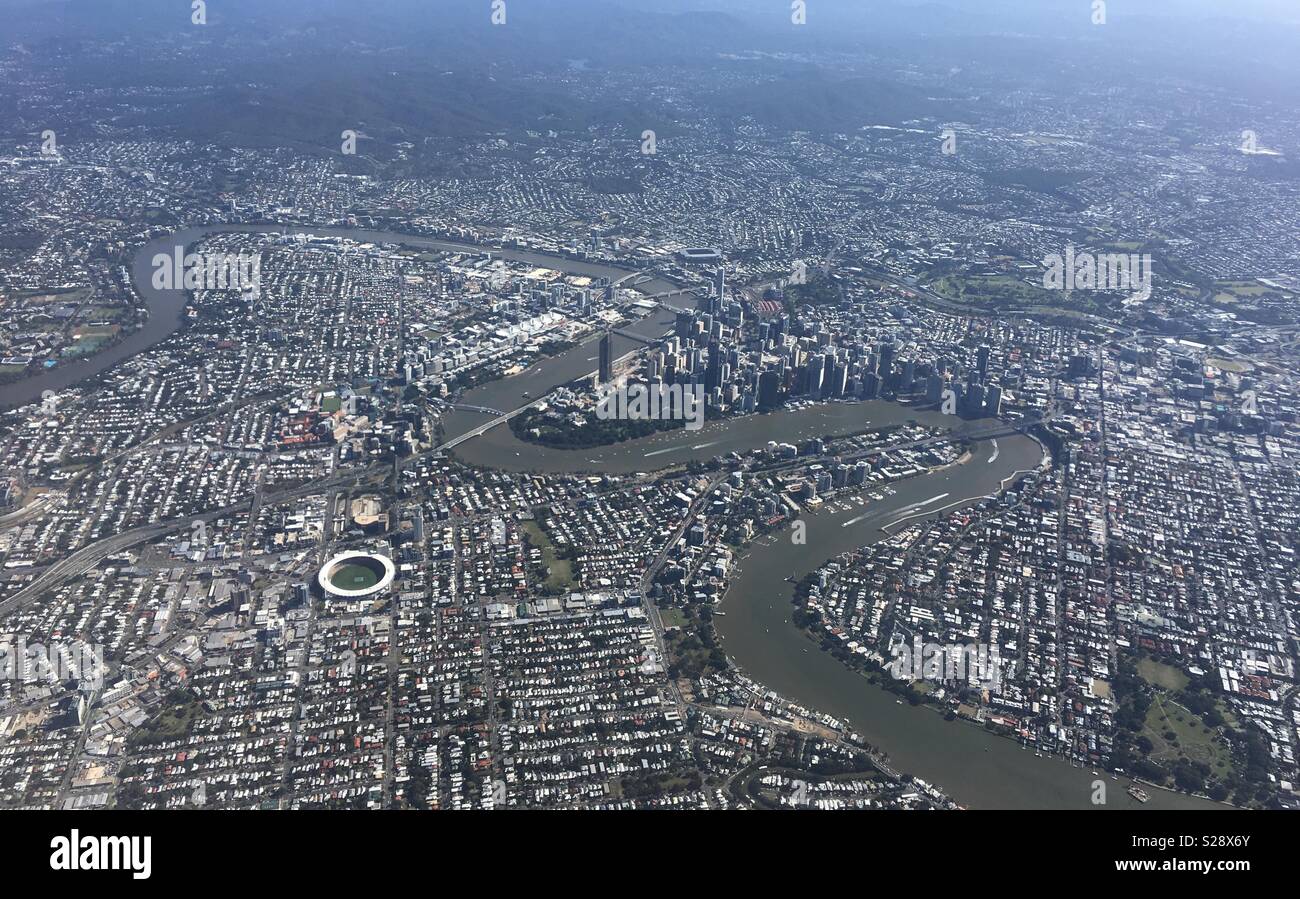 Brisbane City Aerial View Stock Photos & Brisbane City Aerial View ...