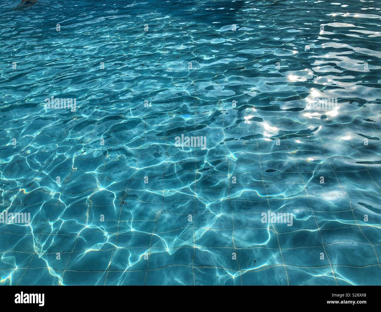 Swimming pool water with sunlight Stock Photo - Alamy