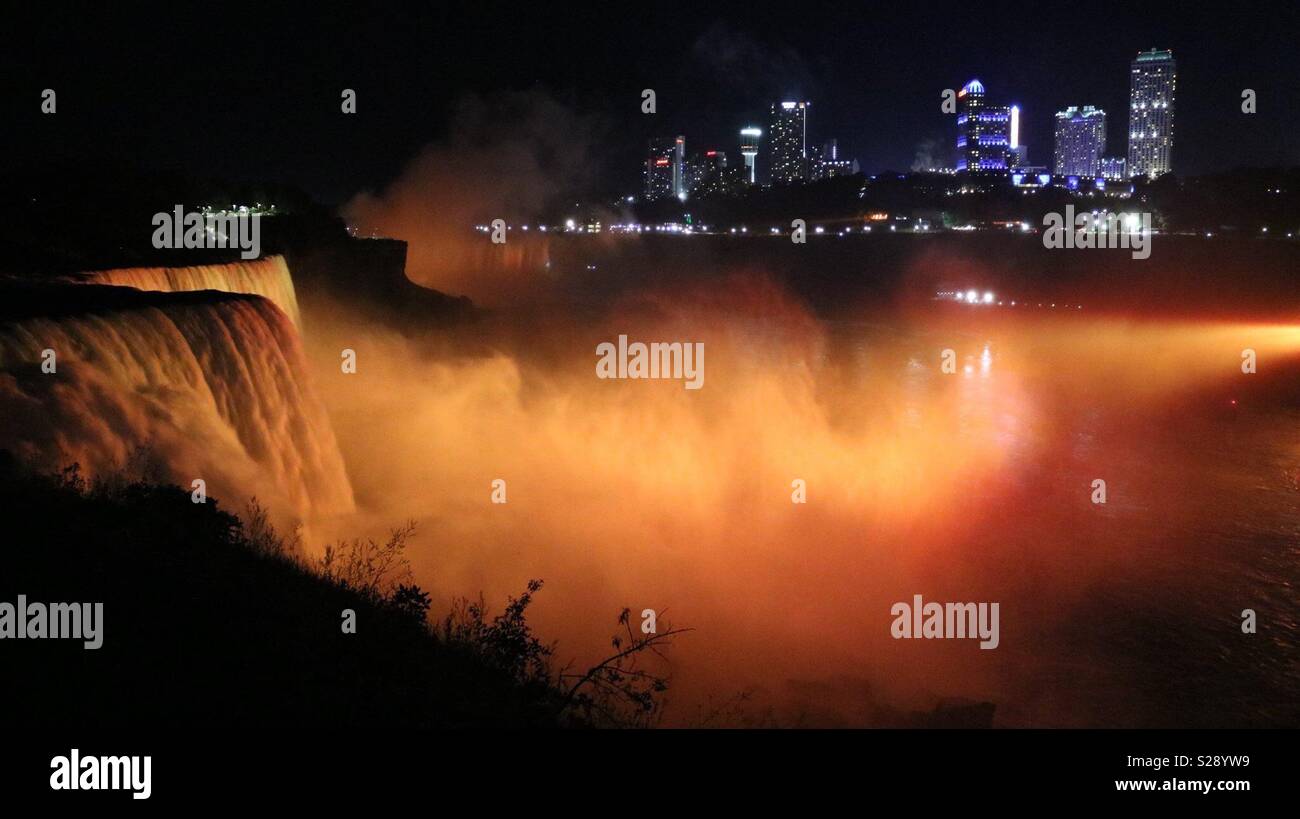 Night view of waterfall Stock Photo - Alamy