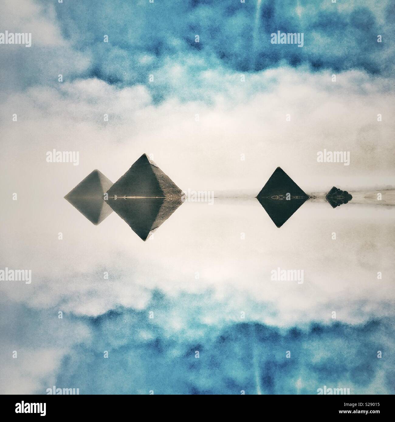 Giza pyramids reflection Stock Photo - Alamy
