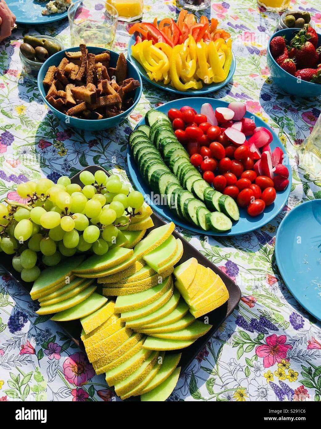 Table full of food Stock Photo - Alamy