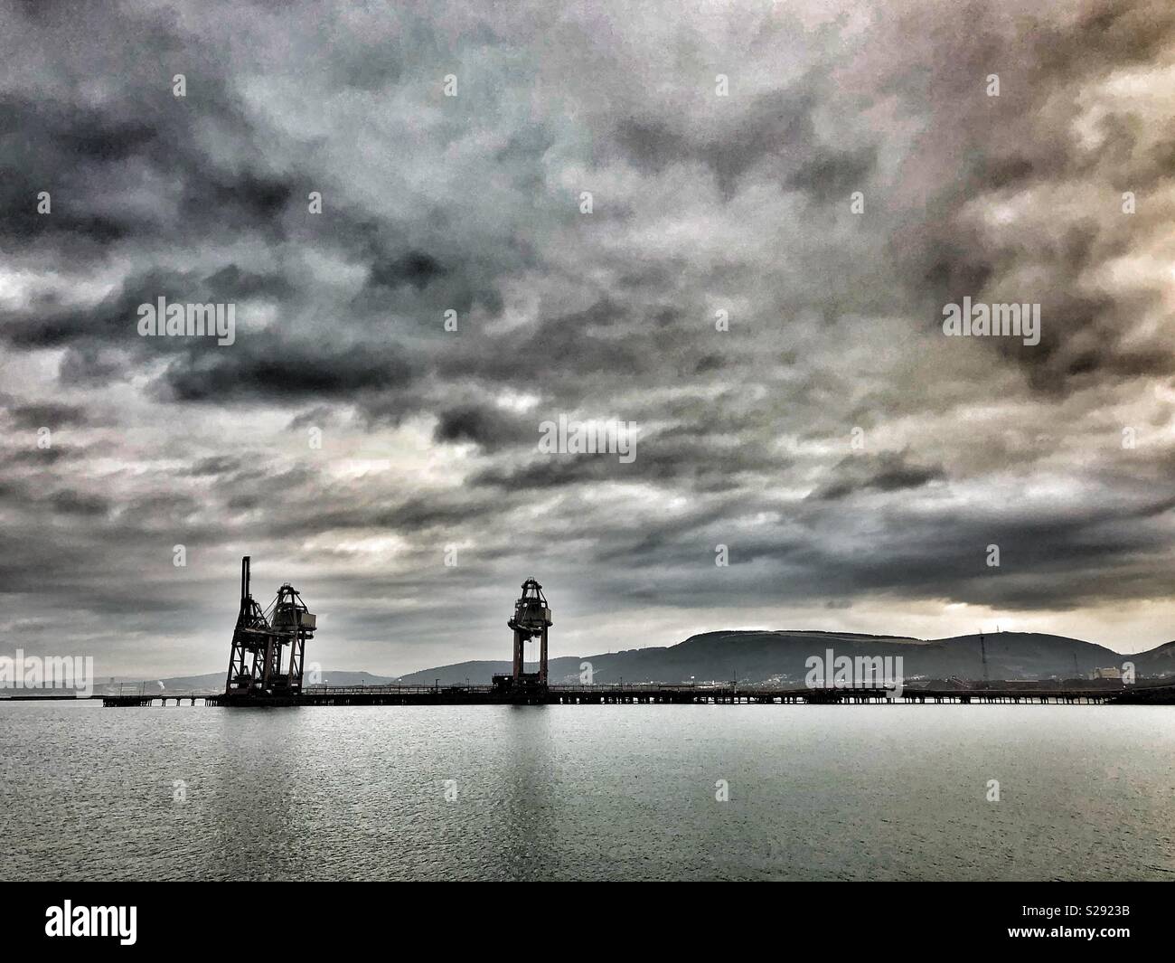 Port talbot Steel works Iron ore loading dock Stock Photo - Alamy