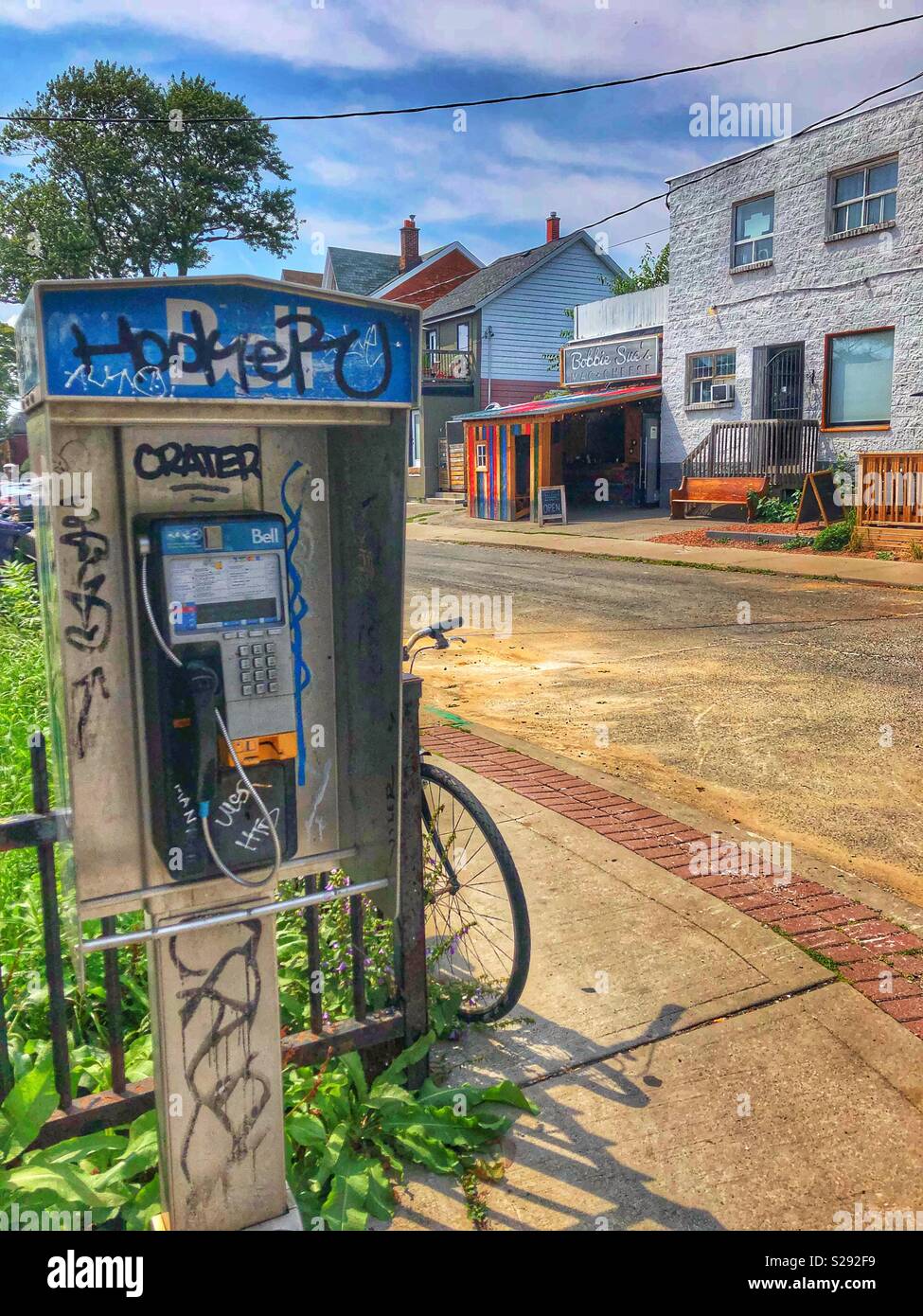 A city pay phone, a rare sight these days Stock Photo - Alamy