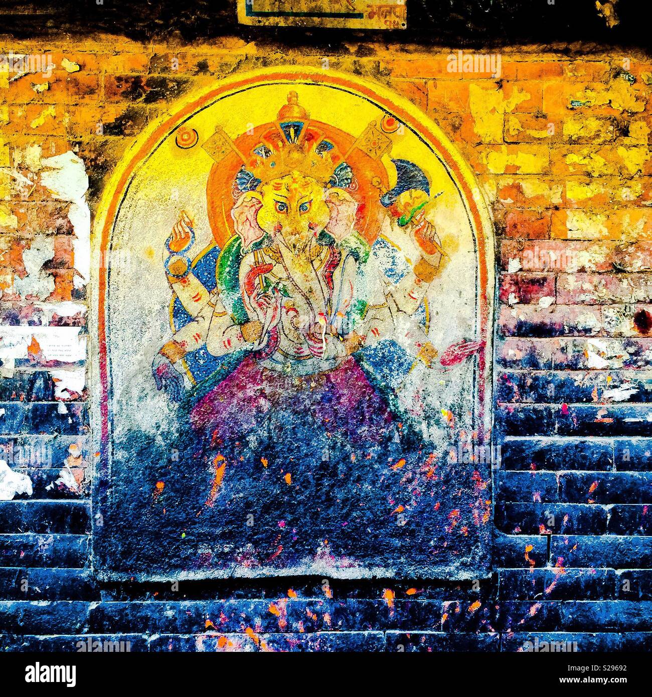 Religious picture of Ganesh, Nepal Stock Photo - Alamy