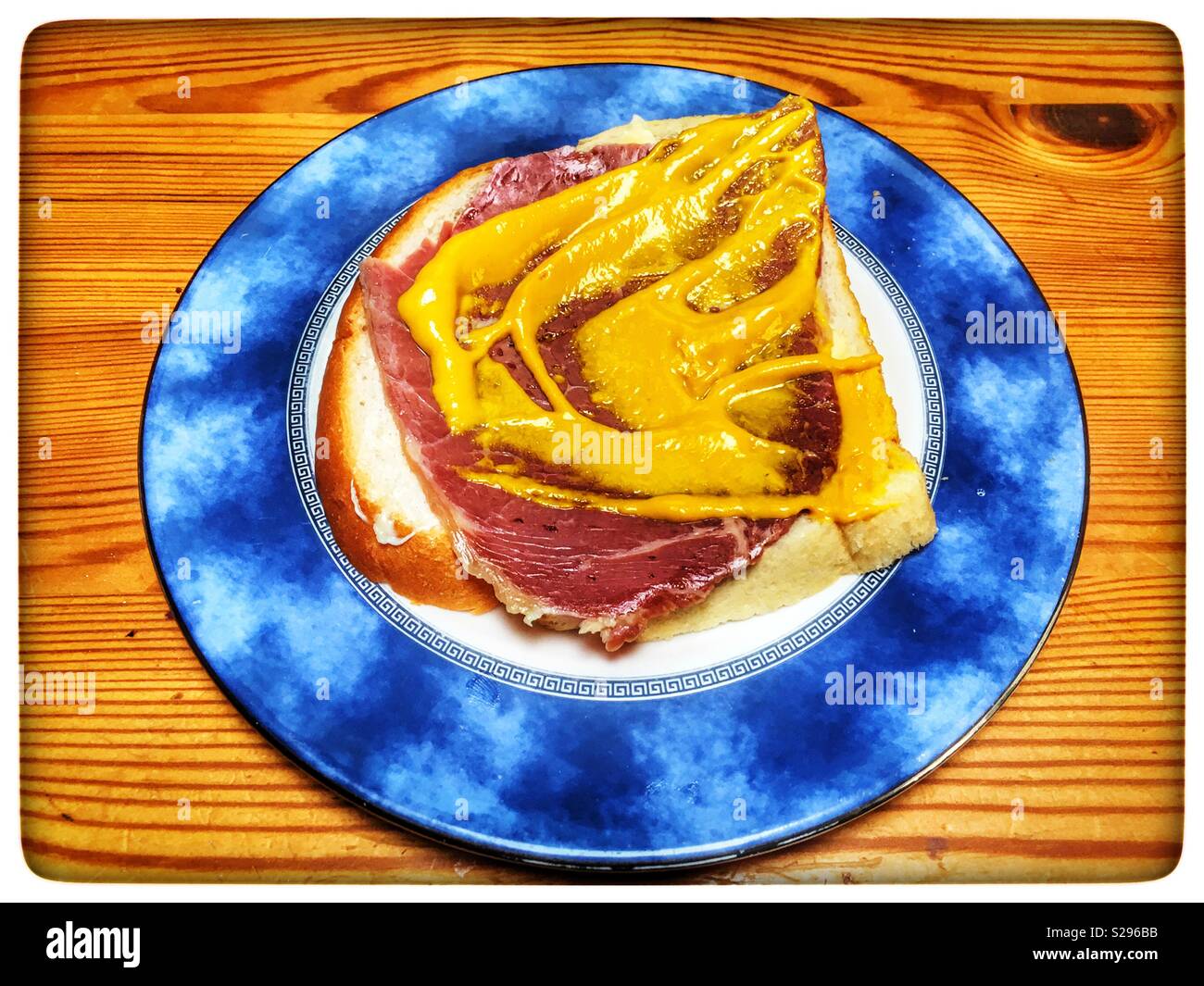 Salt beef sandwich with American mustard Stock Photo - Alamy