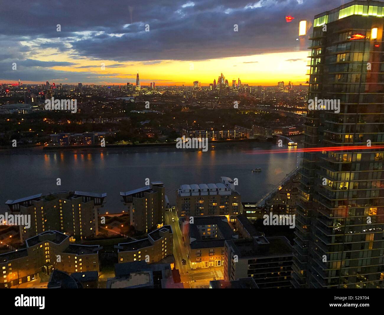 The amazing sunset view across London from the roof top of Bokan in ...