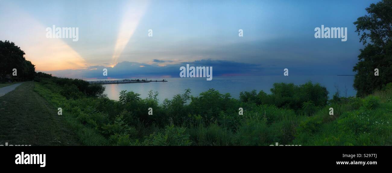 Panoramic view over Lake Ontario Stock Photo - Alamy