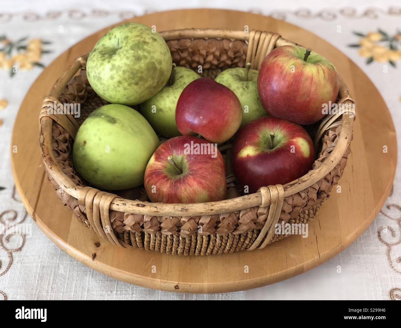 First apple harvest Stock Photo - Alamy