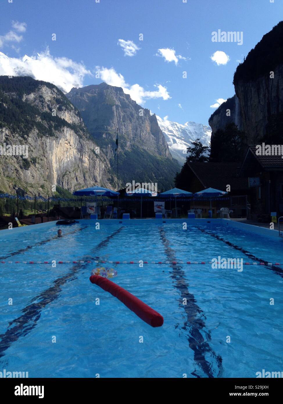 A swimming pool in the Swiss alps Stock Photo - Alamy