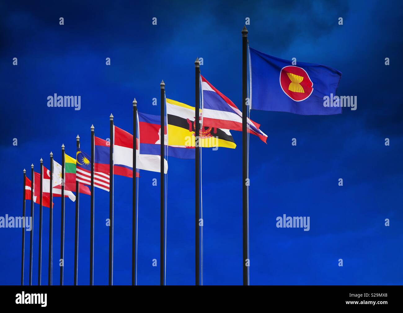 Asian flags hi-res stock photography and images - Alamy