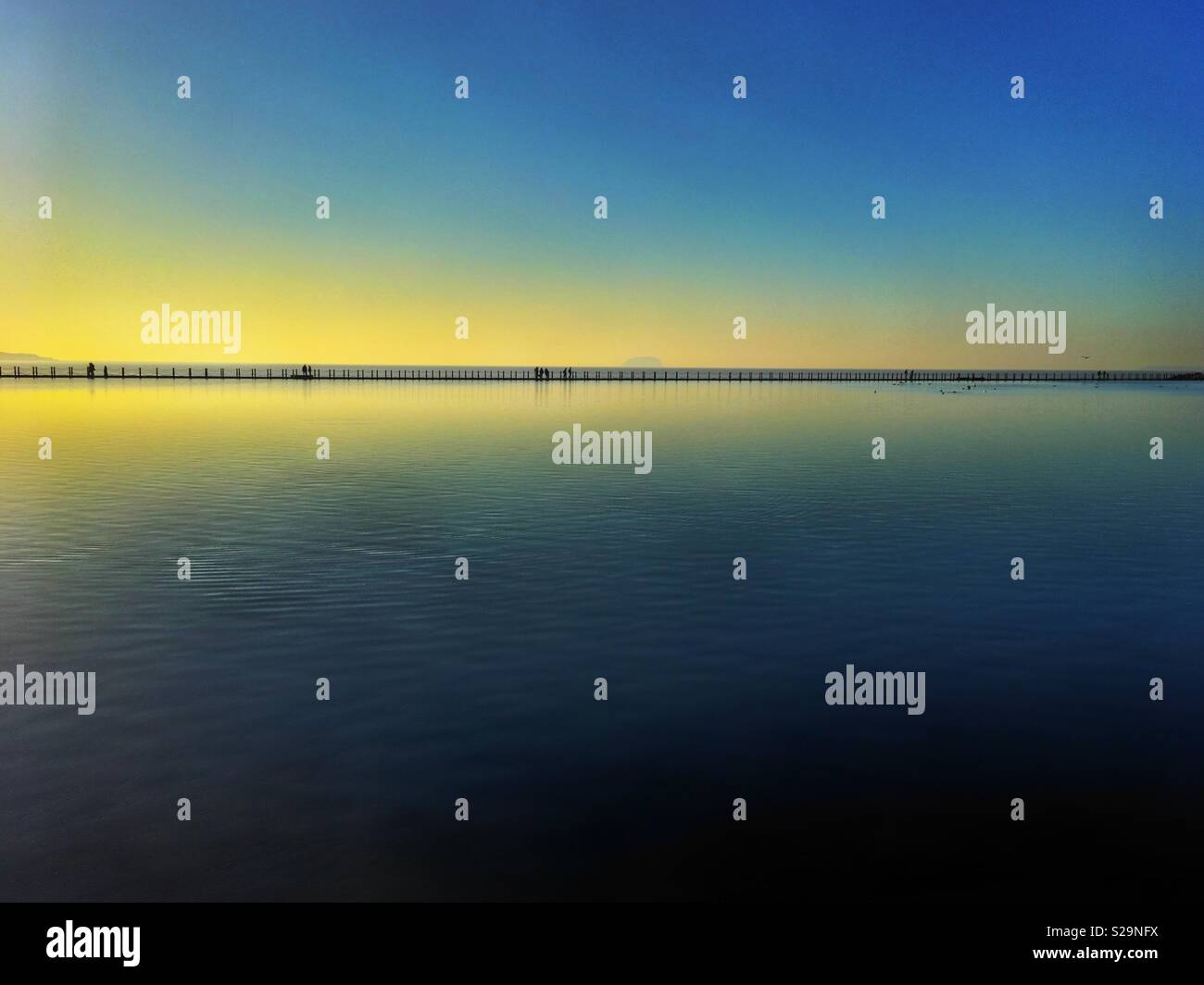 Evening at the Marine Lake in Weston-super-Mare, UK Stock Photo - Alamy