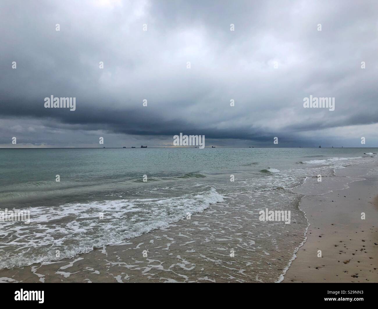 On the beach in Skagen before heavy storm. Denmark. This is place where ...