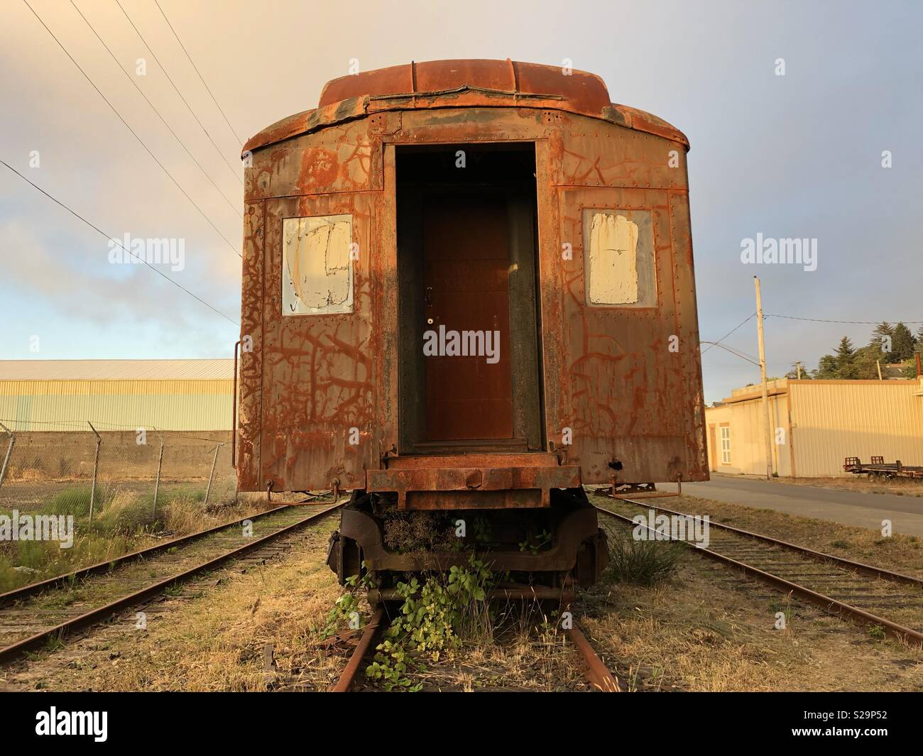 Old train on tracks Stock Photo - Alamy