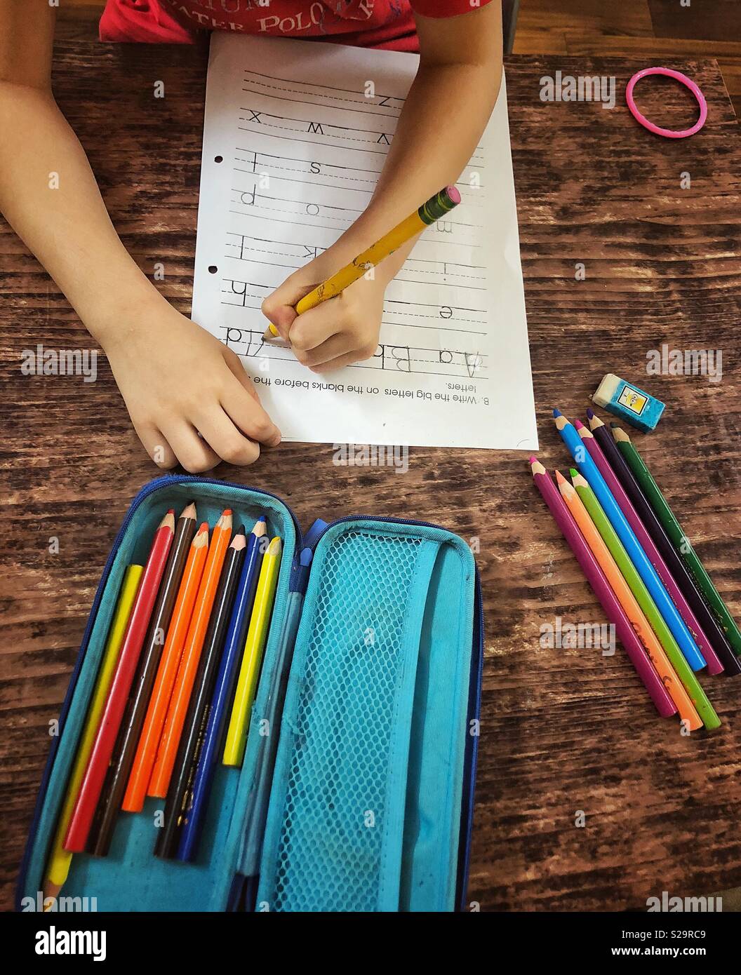 Table crayons hi-res stock photography and images - Alamy