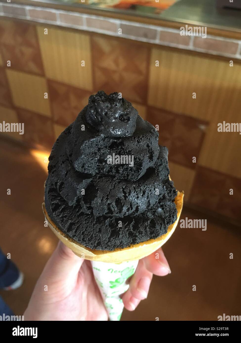 Black ice cream Stock Photo - Alamy