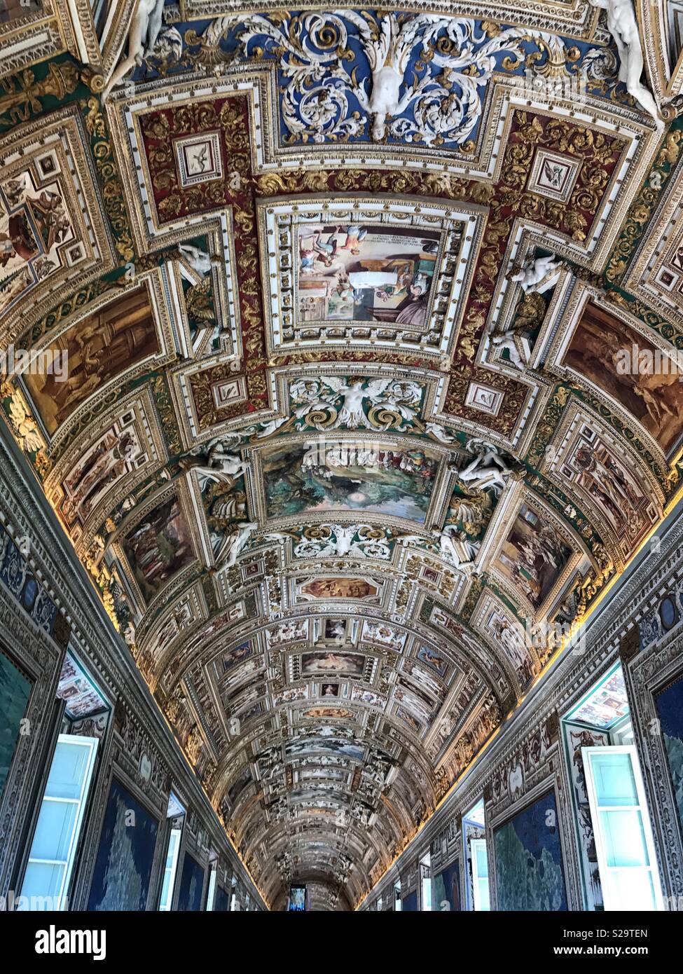 Ceiling in Gallery of Maps at the Vatican Museum, Rome, Italy Stock Photo - Alamy