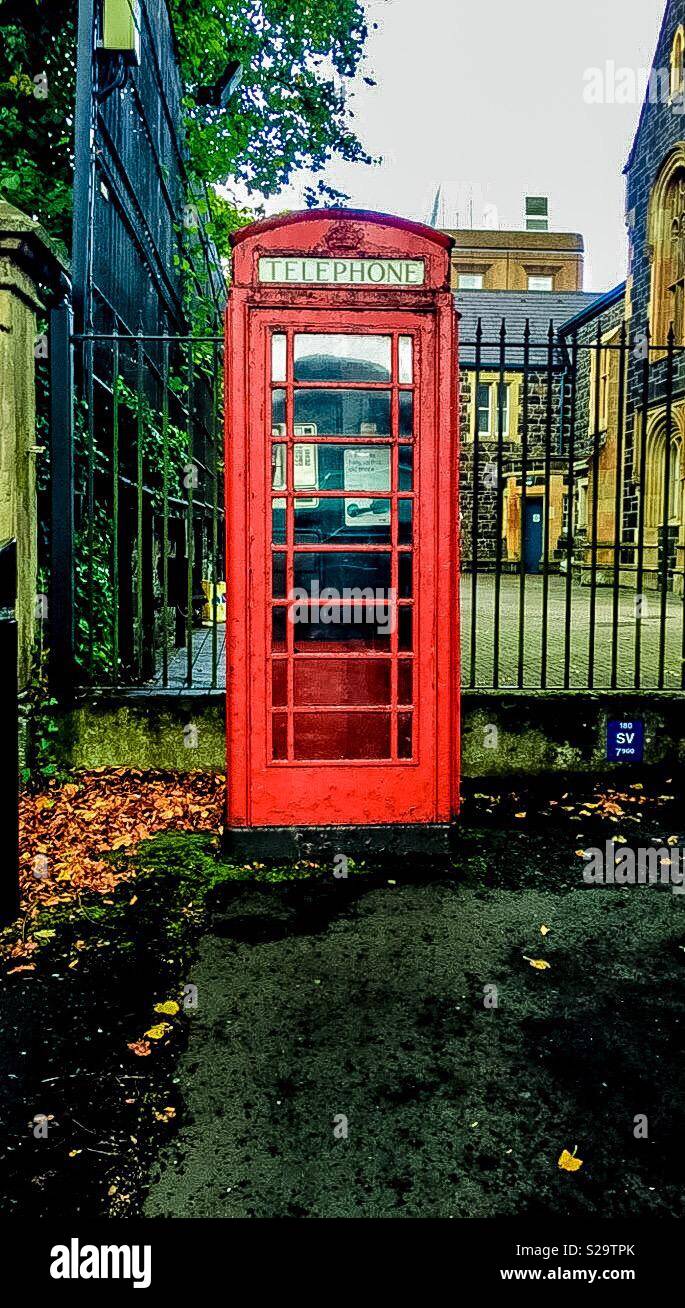 The old red phone box Stock Photo - Alamy