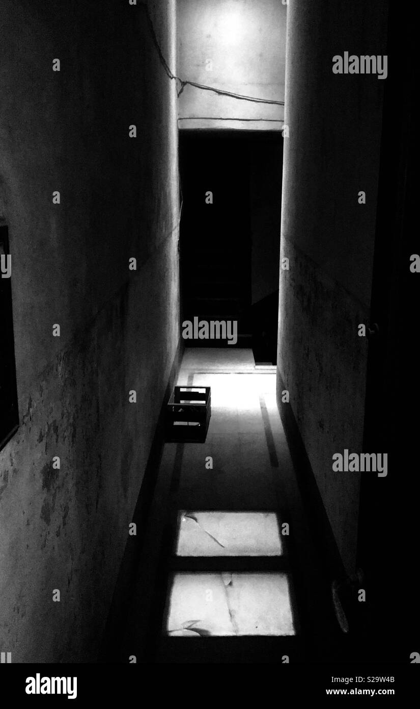 Dark scary hallway Stock Photo - Alamy