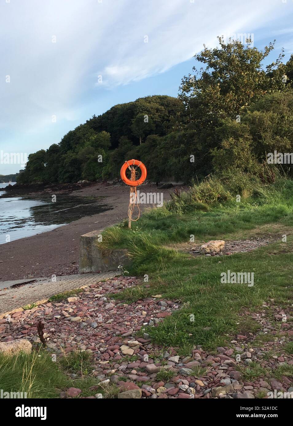 Lifebuoy beside Dale beach in Pembrokeshire, West Wales Stock Photo - Alamy