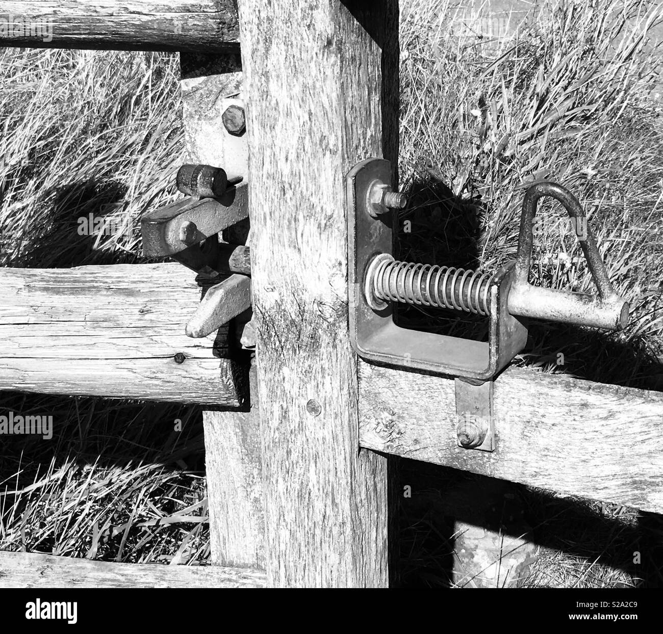 Wooden gate with old metal hinges hi-res stock photography and images ...