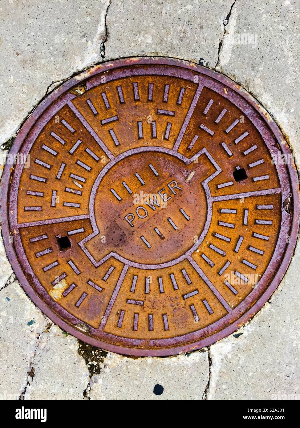 Round concrete sewer cover hi-res stock photography and images - Alamy