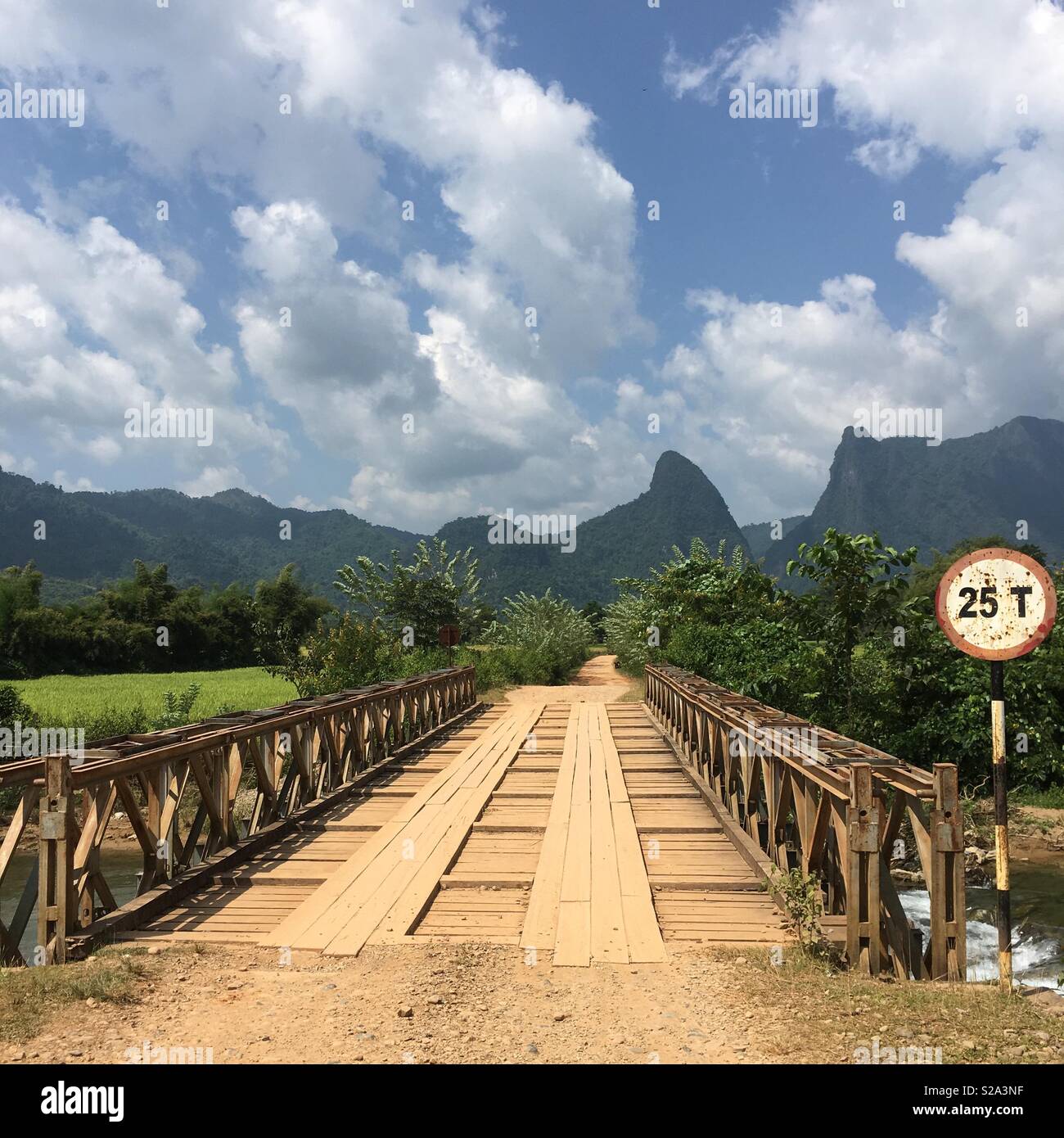 Bridge in Laos Stock Photo - Alamy