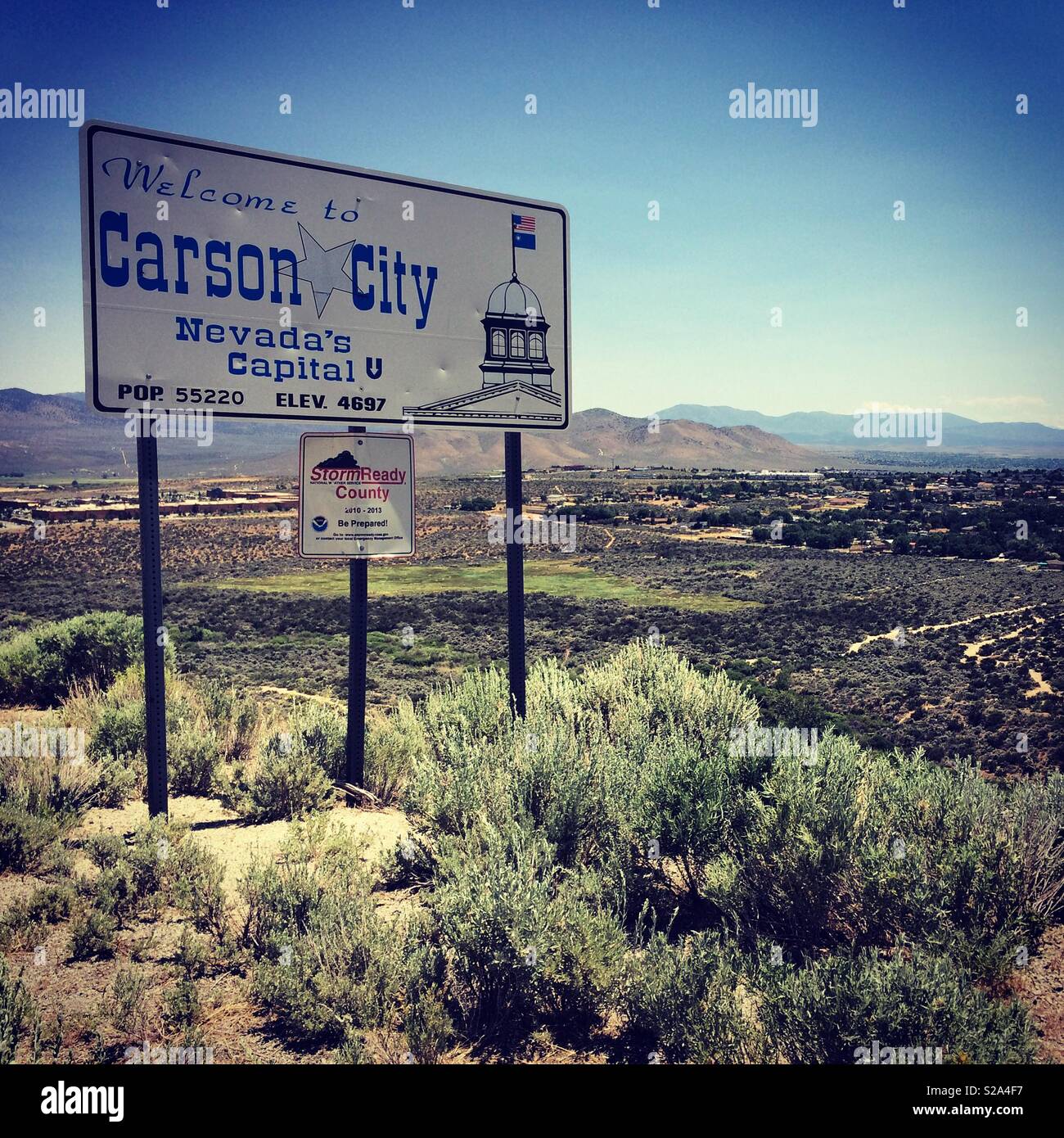 “Welcome to Carson City” sign, Nevada Stock Photo - Alamy