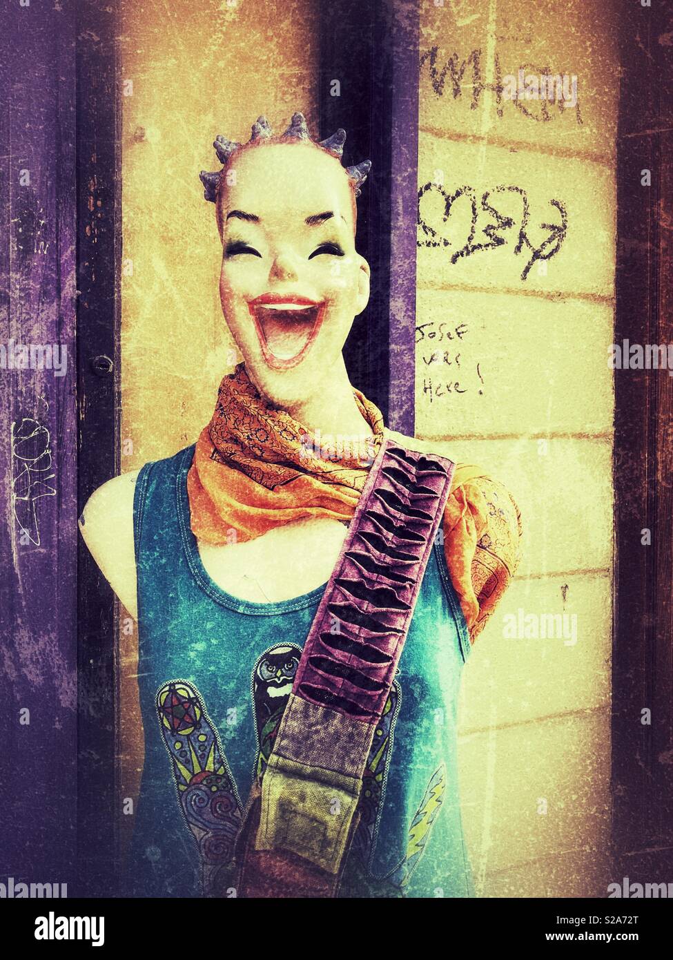 Funny laughing female mannequin Stock Photo - Alamy