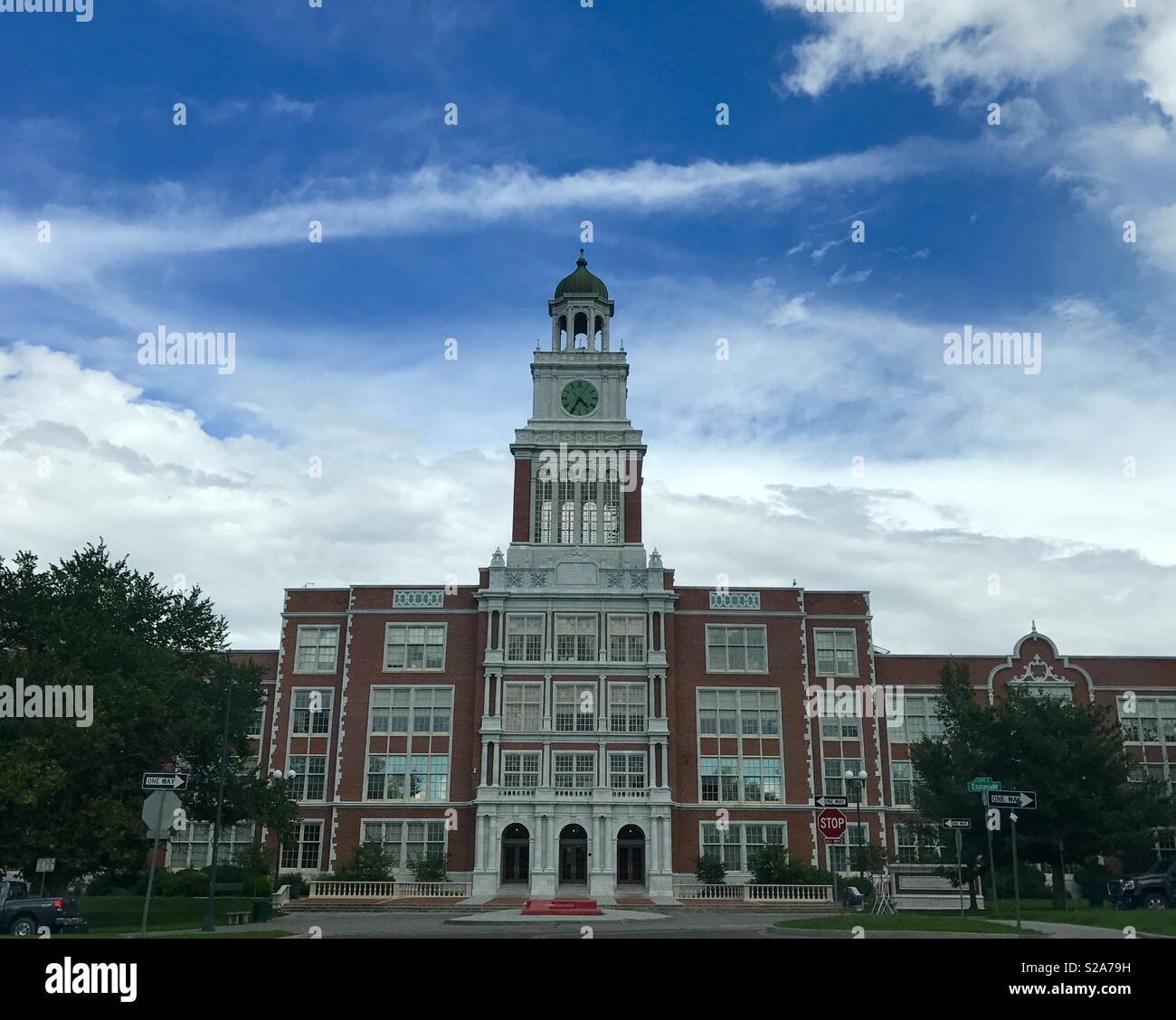 Old blue school hi-res stock photography and images - Alamy